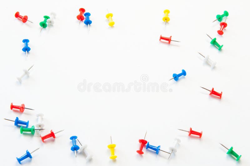 Stationery on White Background. Multi-colored Buttons of Paper Stock ...