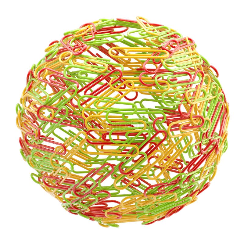 Stationery World: Sphere Made of Paper Clips Stock Illustration ...
