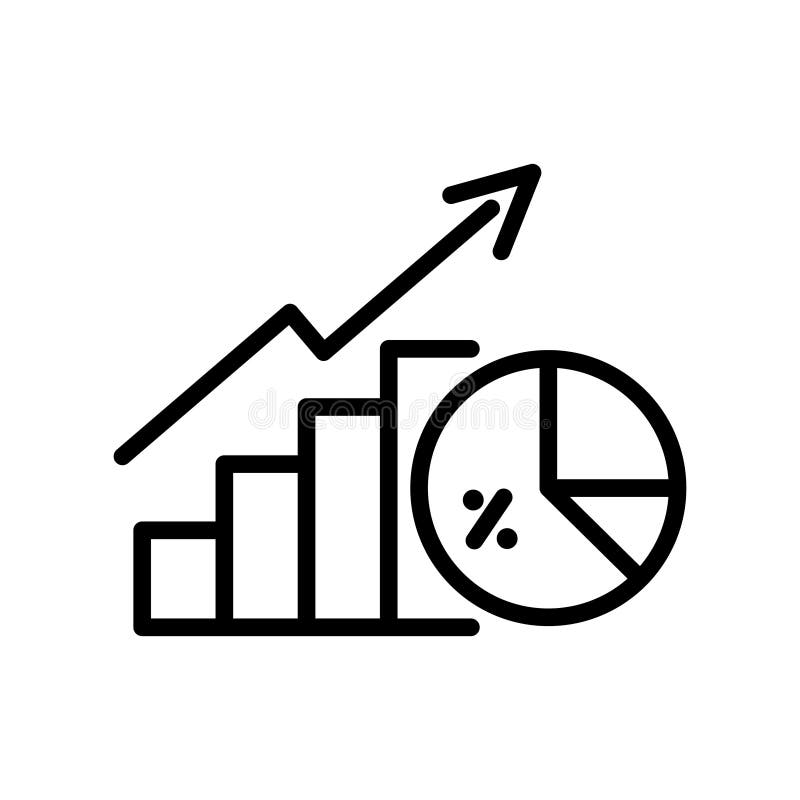 Statistic Analysis Black and White Icon Illustration Stock Vector ...