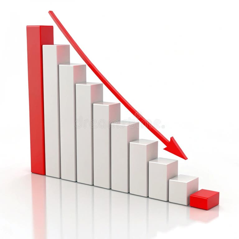 Statistic Down 3D Illustration Isolated on White Background Stock ...