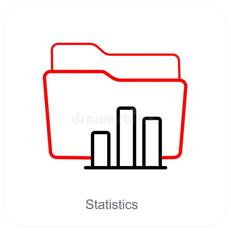 Statistic Folder and Folder Icon Concept Stock Vector - Illustration of ...