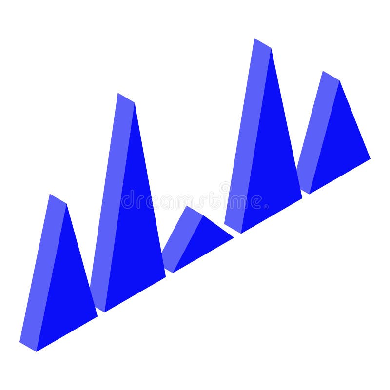 Statistic Graph Icon, Isometric Style Stock Vector - Illustration of ...
