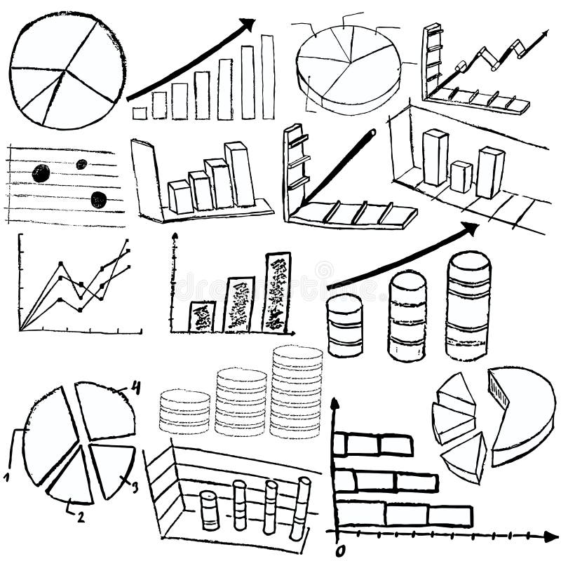 Statistic graphs sketch stock vector. Illustration of cartoon - 27558319