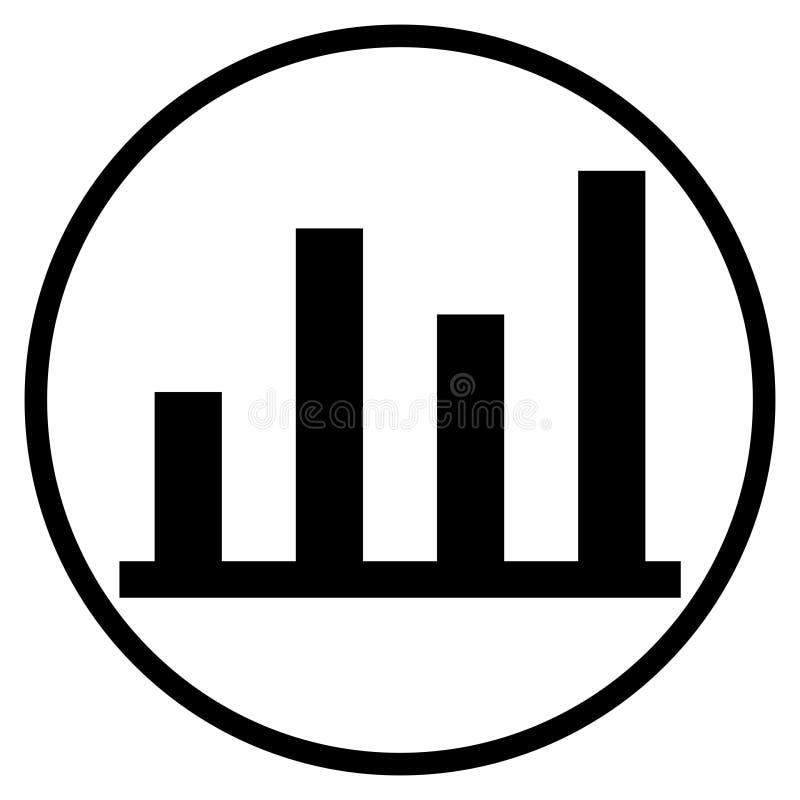 Statistic Icon in Black Circle Stock Illustration - Illustration of ...