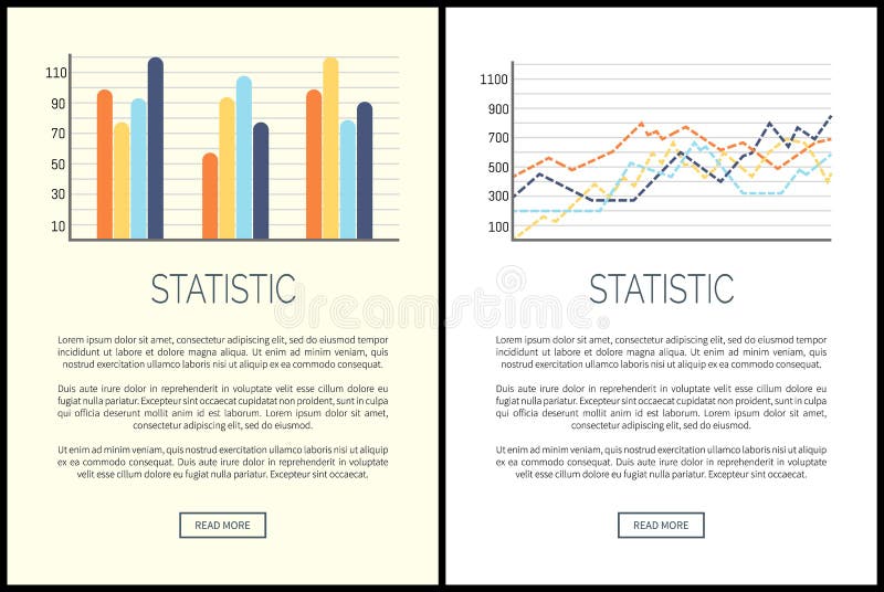 Statistic Web Pages with Text Sample, Infographics Stock Vector ...