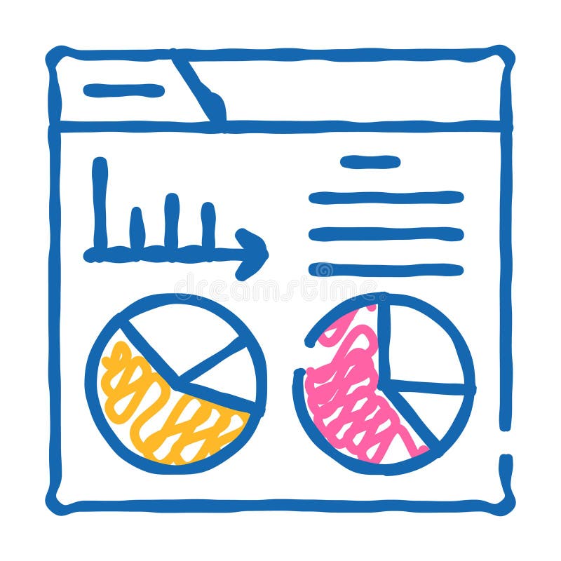 Statistical Analysis Digital Report Icon Doodle Illustration Stock ...