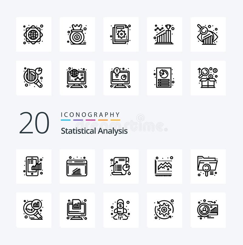 20 Statistical Analysis Line Icon Pack Like Statistics Graph Web ...