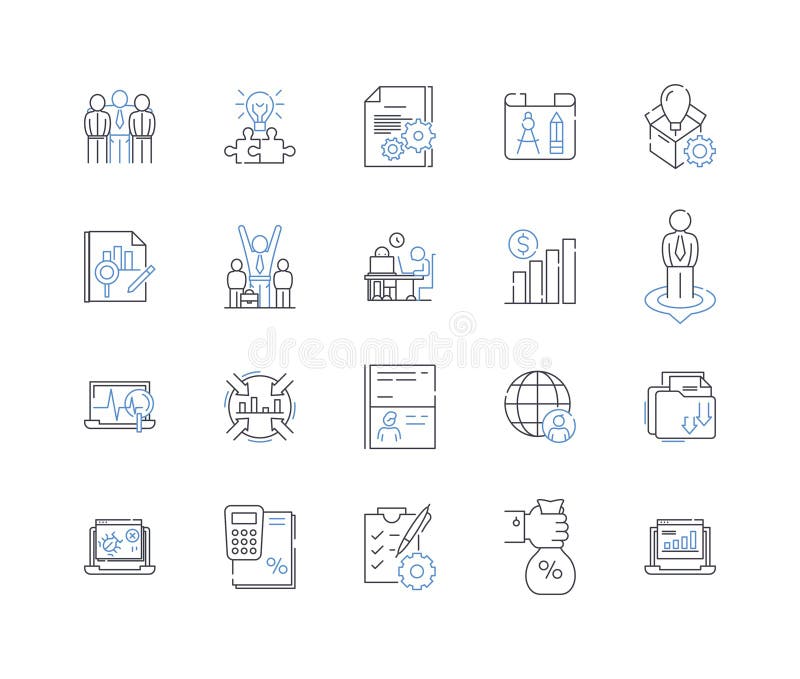 Statistical Analysis Line Icons Collection. Regression, Variance ...