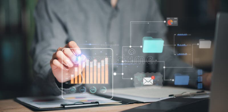 Statistical Analyst Reading Graph Report and Business Statistics Charts ...