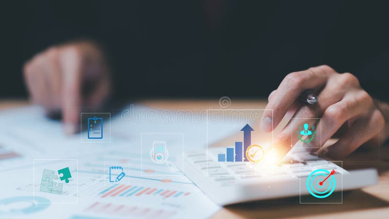 Statistical Analyst Reading Graph Report and Business Statistics Charts ...