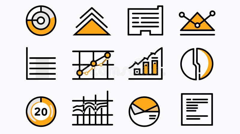 Statistical and Data Analysis Outline Icons for Professional Business ...