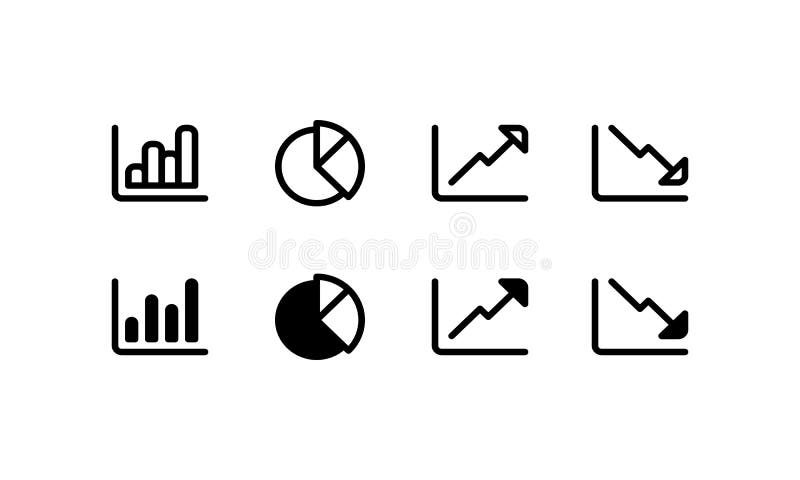 Statistical Data Icon Represented from Charts and Graphs Stock Vector ...