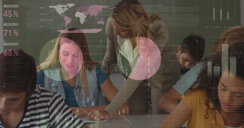 Statistical Data Processing Against Caucasian Female Teacher Teaching ...