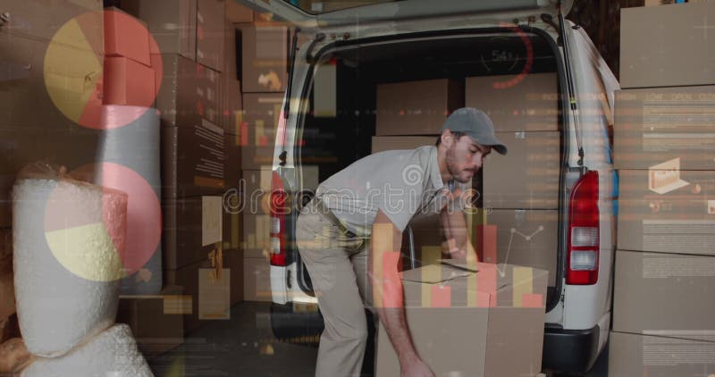 Statistical Data Processing Against Caucasian Male Delivery Man ...