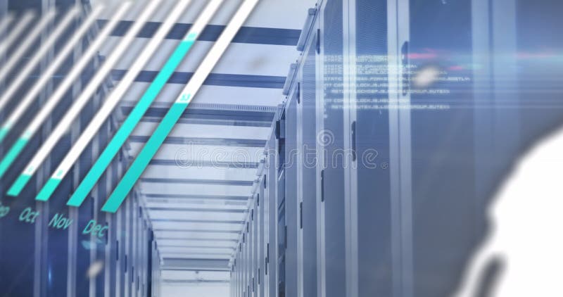 Statistical Data Processing Against Computer Server Room Stock Video Video Of Concept Modern