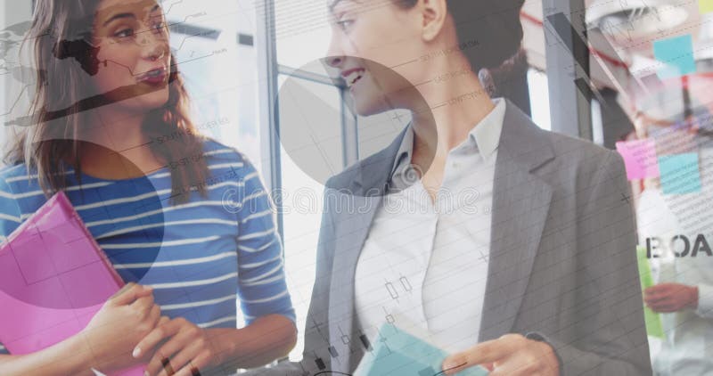 Statistical Data Processing Against Two Caucasian Businesswomen ...