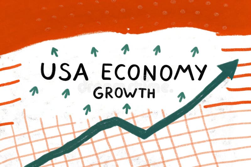 Statistical Financial Graph Showing Economic Financial Growth of USA ...