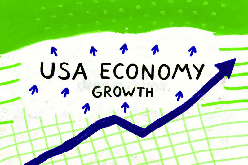 Statistical Financial Graph Showing Economic Financial Growth of USA ...