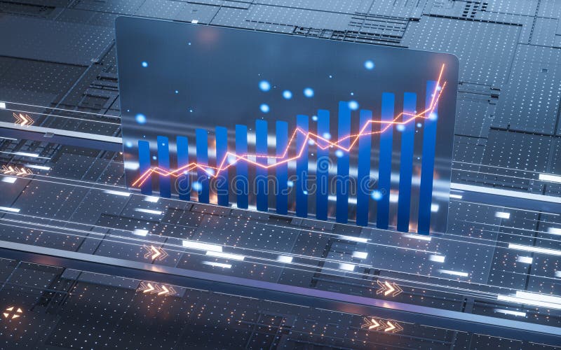 Statistical Graph with Business Finance Concept, 3d Rendering Stock ...
