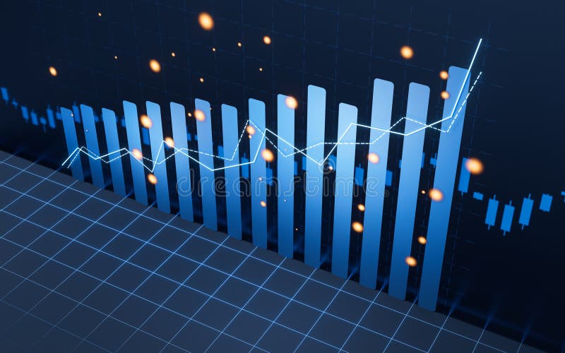 Statistical Graph with Business Finance Concept, 3d Rendering Stock ...