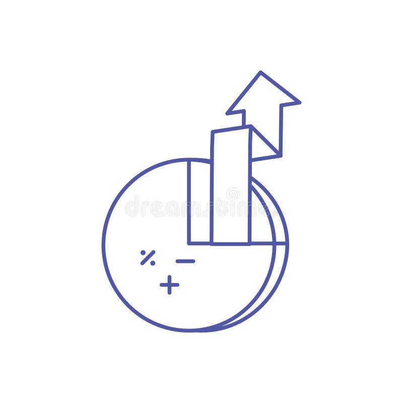 Statistical Graphics Circular with Arrow Up Stock Illustration ...