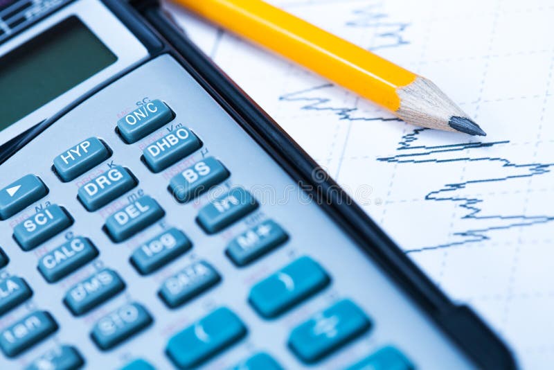 Statistical Graphs and Calculator Stock Image - Image of report ...