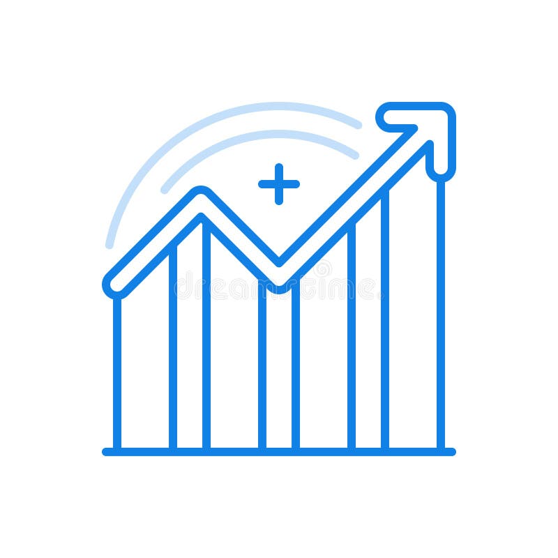 Statistical Growth Indicators Vector Line Icon. Profit Increase Chart ...