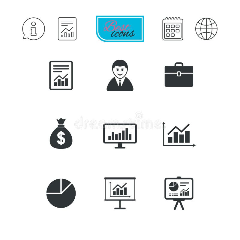 Statistiche, Icone Di Stima Segni Dei Grafici Illustrazione Vettoriale ...