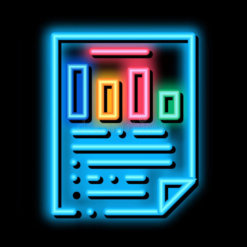 Statistician Report Document Neon Glow Icon Illustration Stock Vector ...