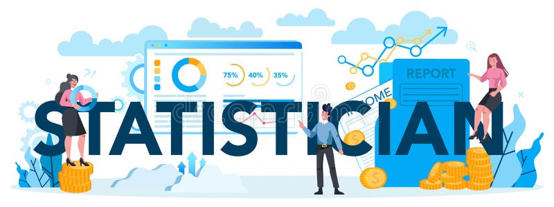 Statistician and Statistic Typographic Header Concept. Specialist Stock ...