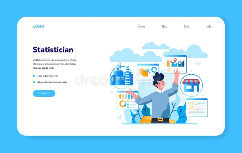 Statistician and Statistic Web Banner or Landing Page. Specialist Stock ...
