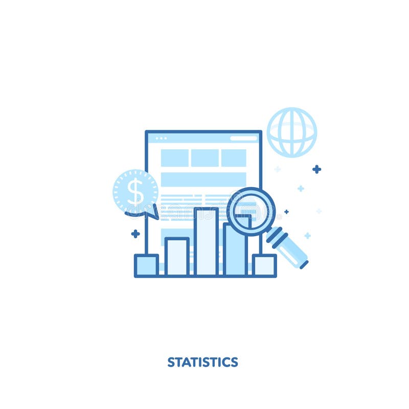 Statistics and Analysis Concept Design. Vector Line Design. Stock ...