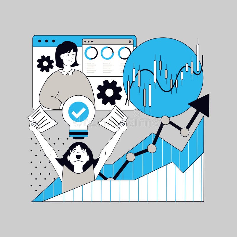 Statistics and Analytics Concept for Modern Web Design. People ...