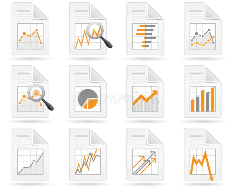 Statistics and Analytics File Icons Stock Vector - Illustration of ...