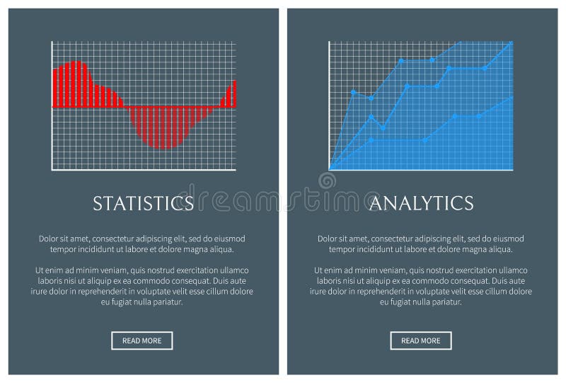 Statistics and Analytics in Form of Graphics Set Stock Vector ...