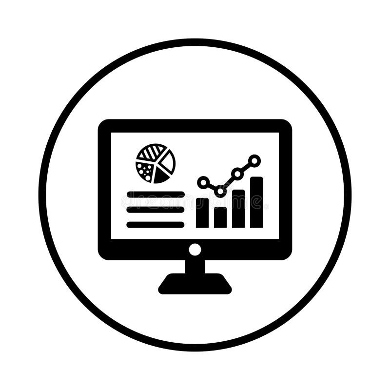Statistics, Analytics Icon. Black Vector Stock Vector - Illustration of ...