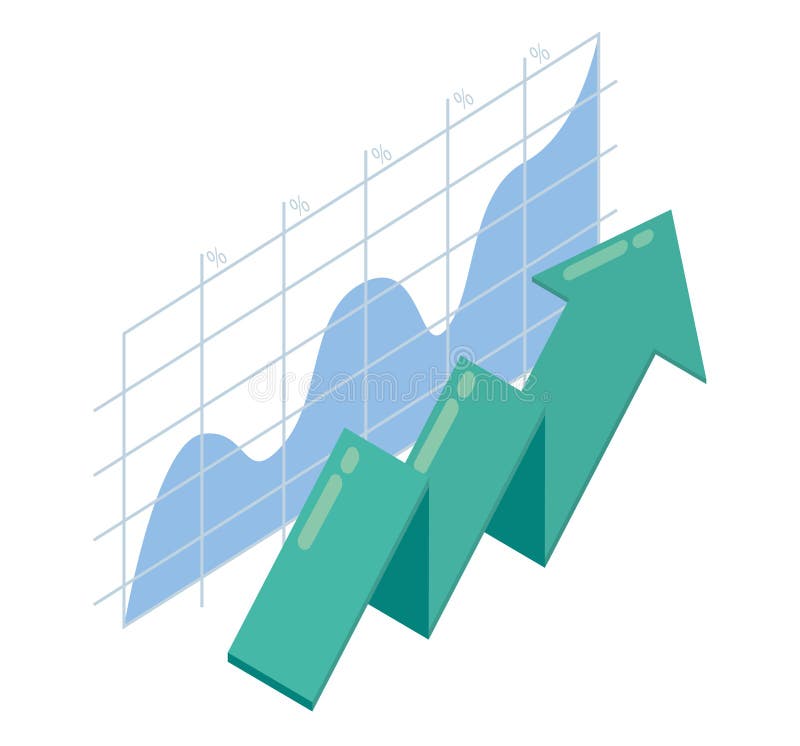 Statistics arrow isometric stock vector. Illustration of isolated ...