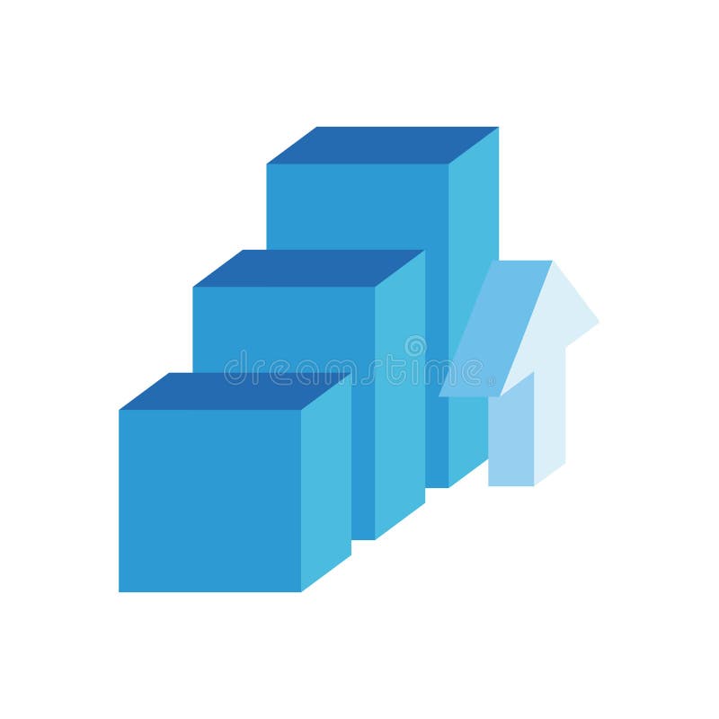 Statistics Bars with Arrow Isometric Style Icon Stock Vector - Illustration of choice, graphic ...