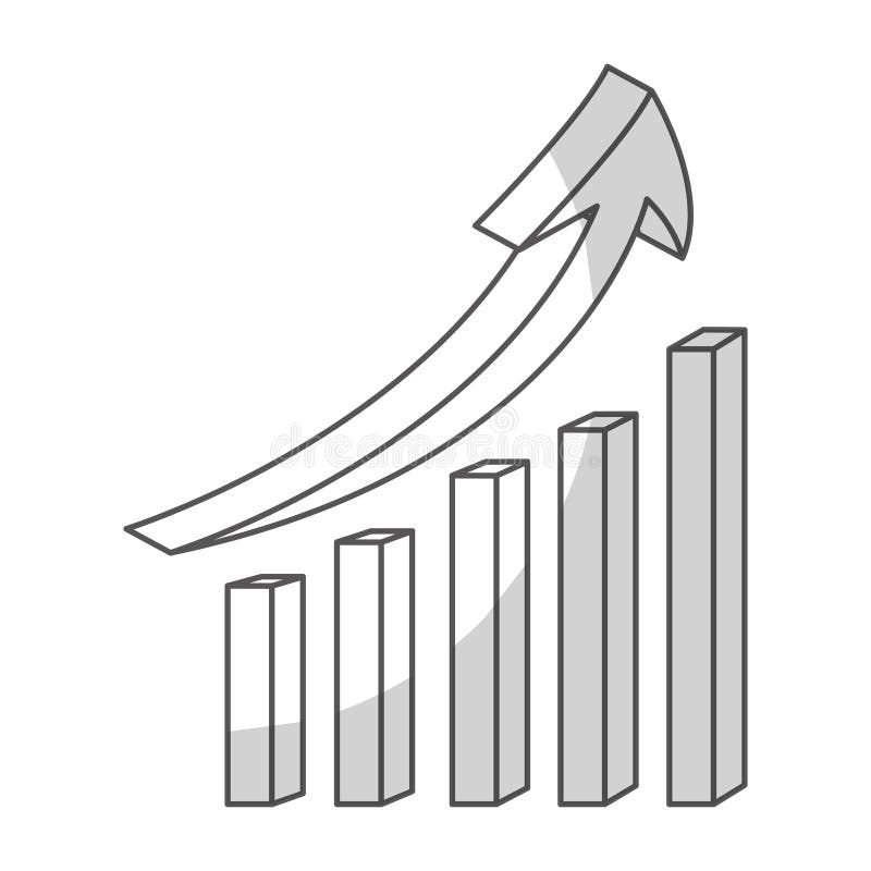Statistics bars with arrow stock vector. Illustration of simple - 92915067