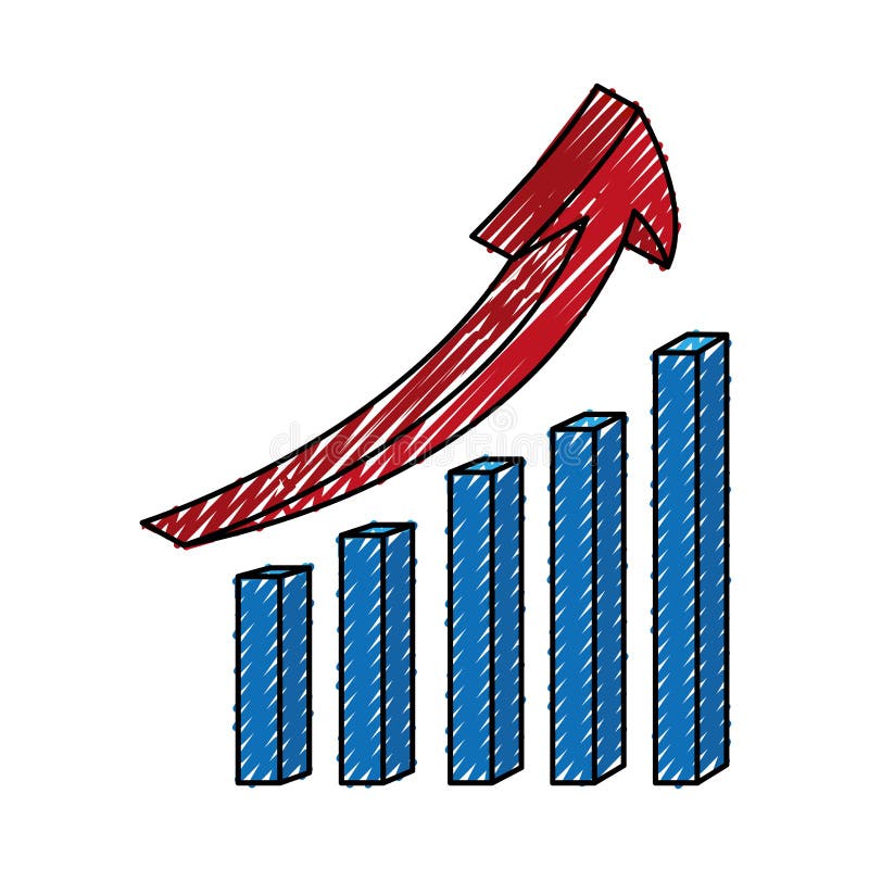 Statistics bars with arrow stock vector. Illustration of concept - 92915155