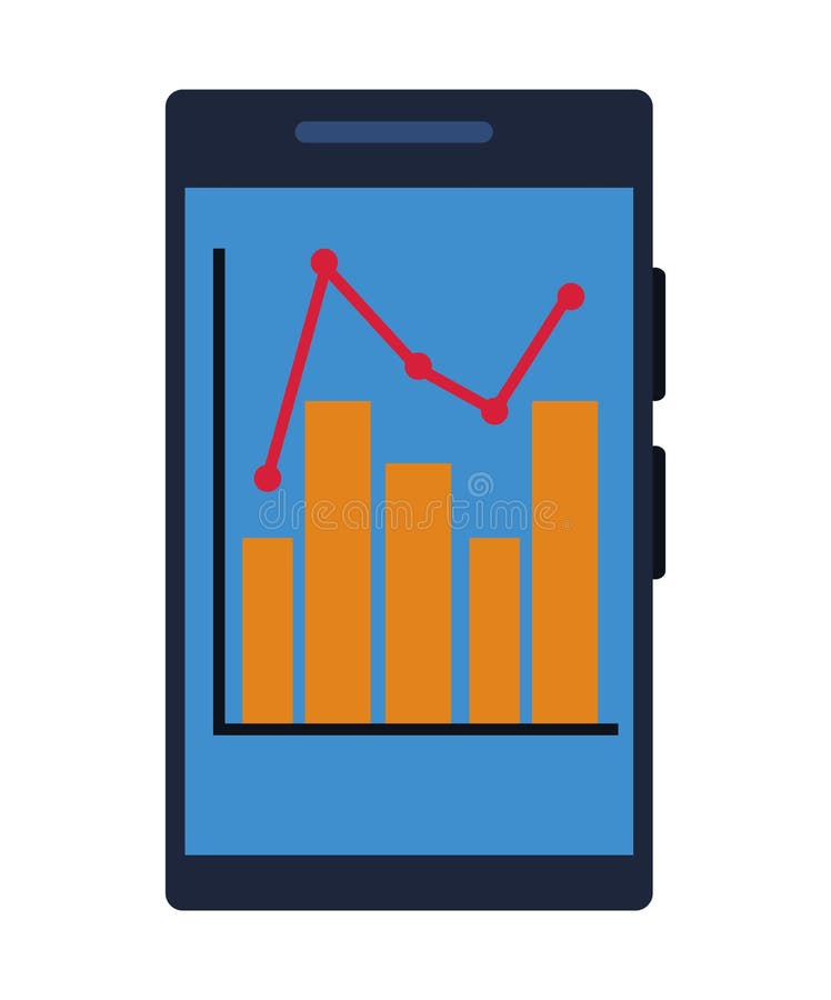 Statistics Bars in Smartphone Stock Vector - Illustration of ...