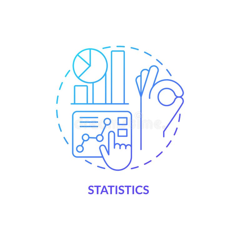 Statistics Blue Gradient Concept Icon Stock Vector - Illustration of ...