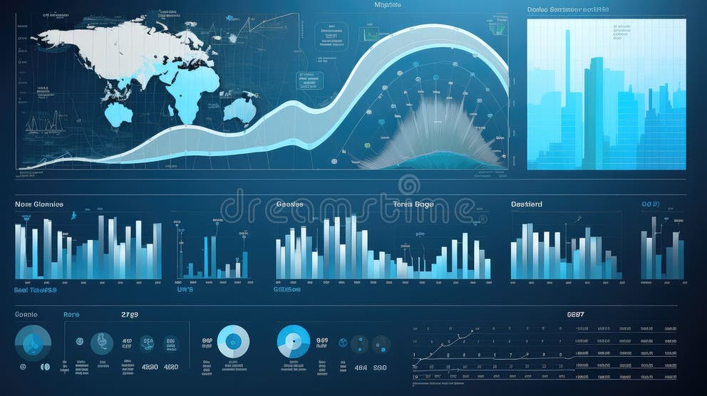 Statistics Blue Infographics Stock Illustration - Illustration of ...