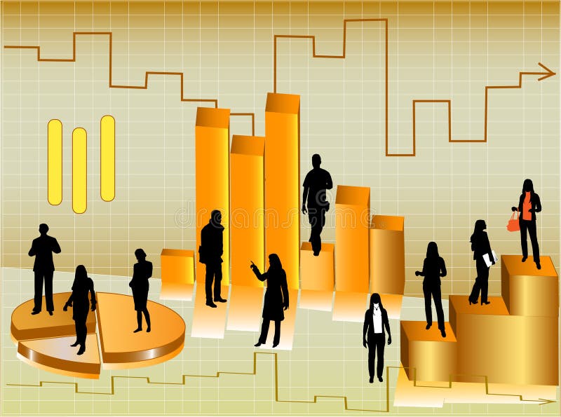 Statistics with Silhouettes Stock Vector - Illustration of enterprise ...