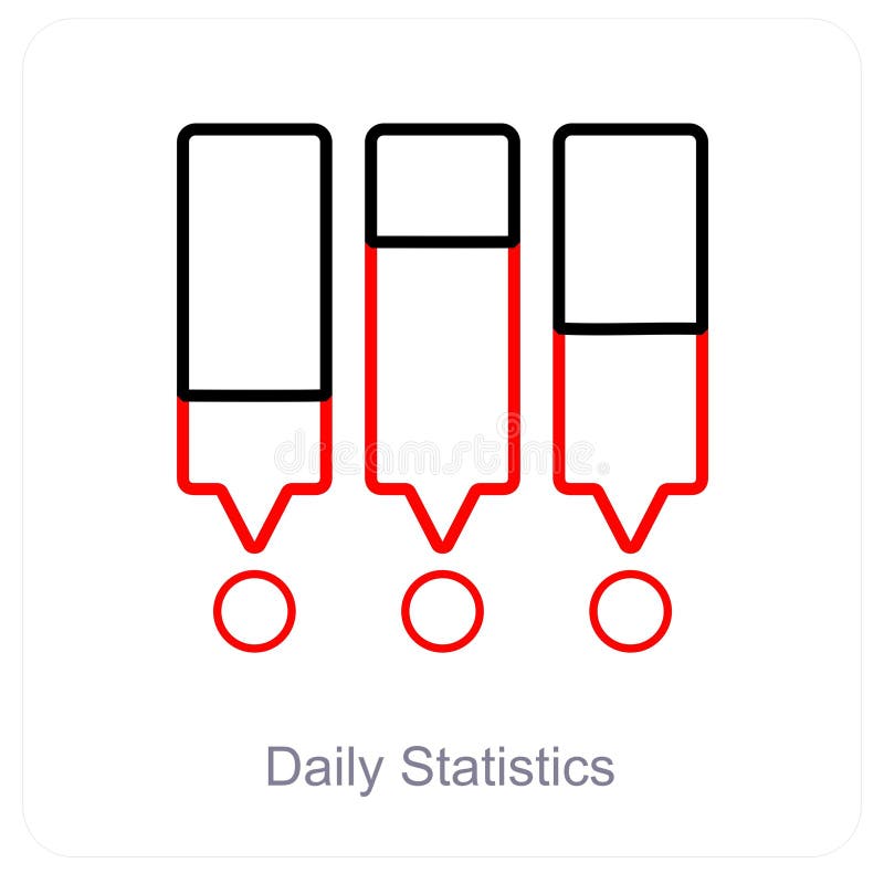 Daily Statistics and Chart Icon Concept Stock Vector - Illustration of ...