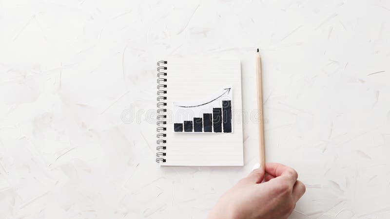 Statistics Concept, Positive and Negative Trends on Graphs on Notebooks ...