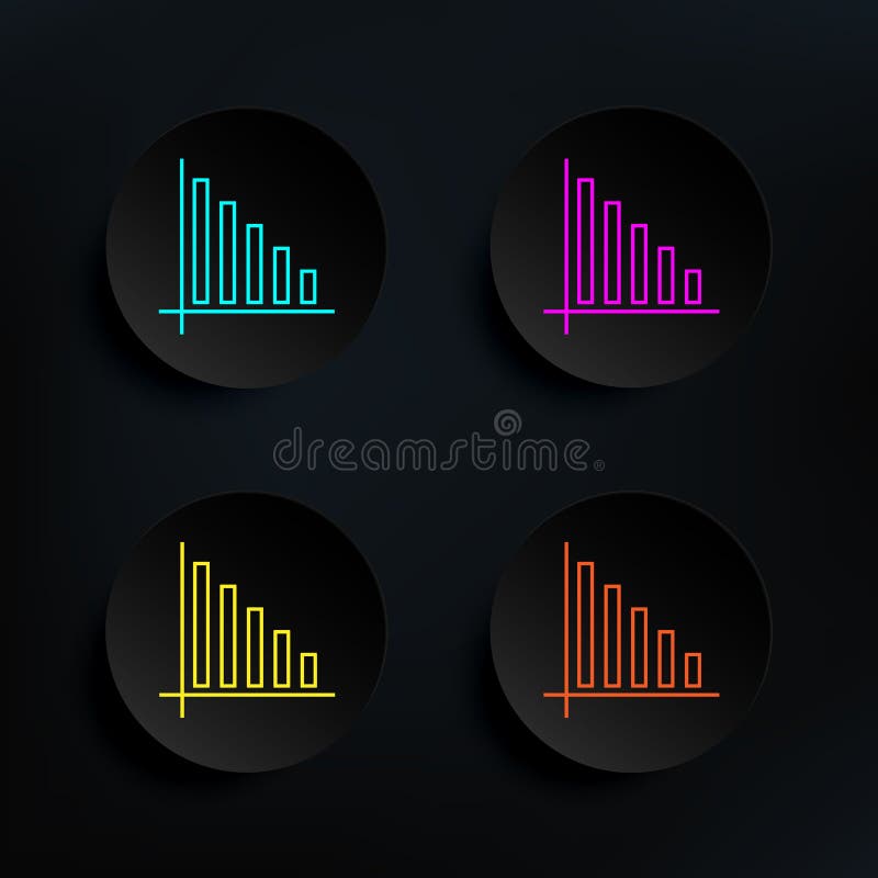 Statistics Dark Badge Color Set Icon. Simple Thin Line, Outline Vector ...