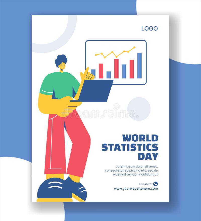 Statistics Day Vertical Poster Flat Cartoon Hand Drawn Templates ...