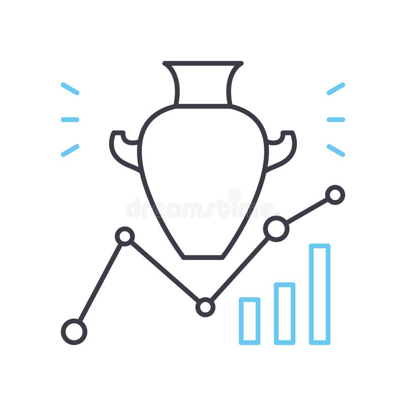 Statistics Development Line Icon, Outline Symbol, Vector Illustration ...