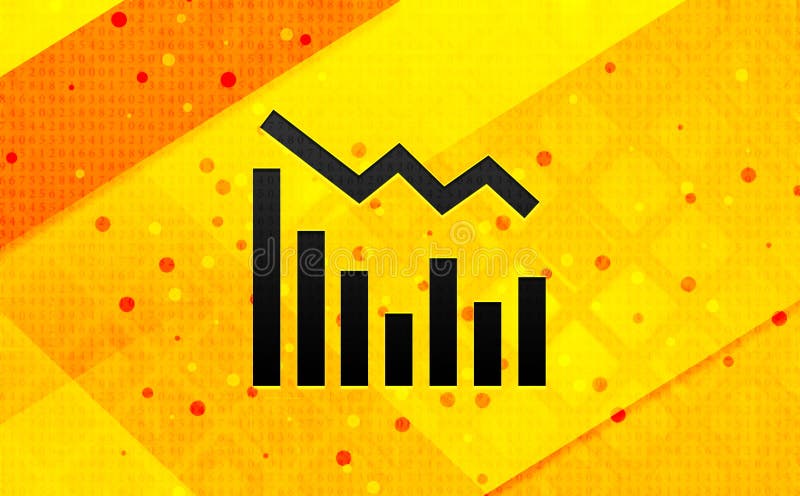 Statistics Down Icon Elegant Blue Round Button Illustration Stock ...